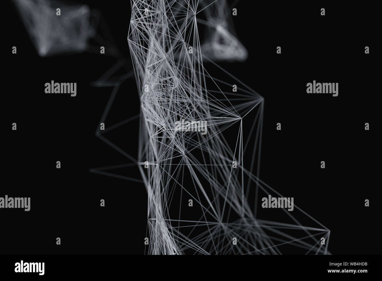 Technological structure lines with black background, 3d rendering ...