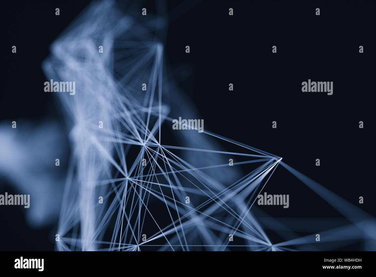 Technological structure lines with black background, 3d rendering ...