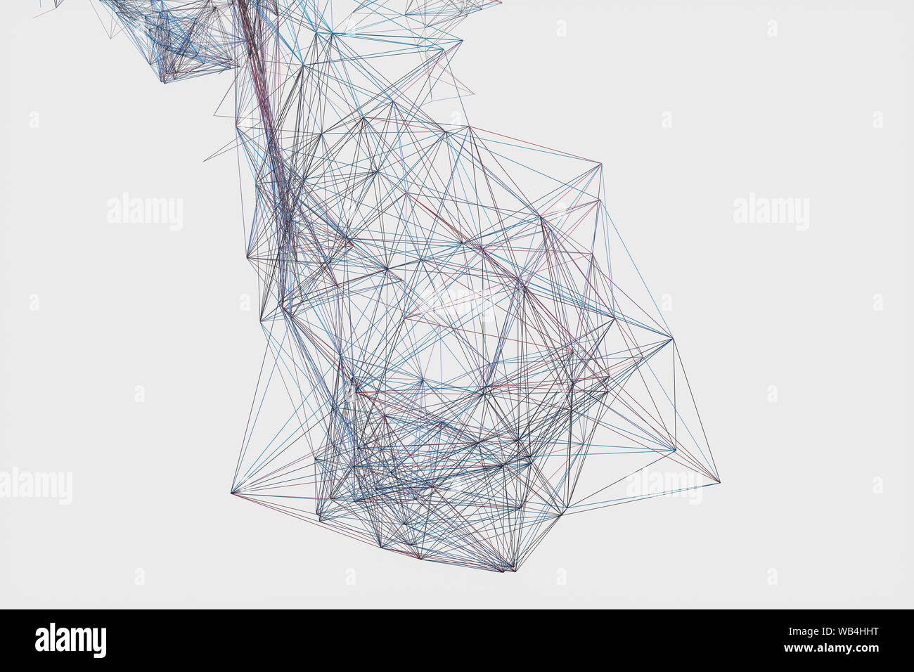 Technological structure lines with white background, 3d rendering ...