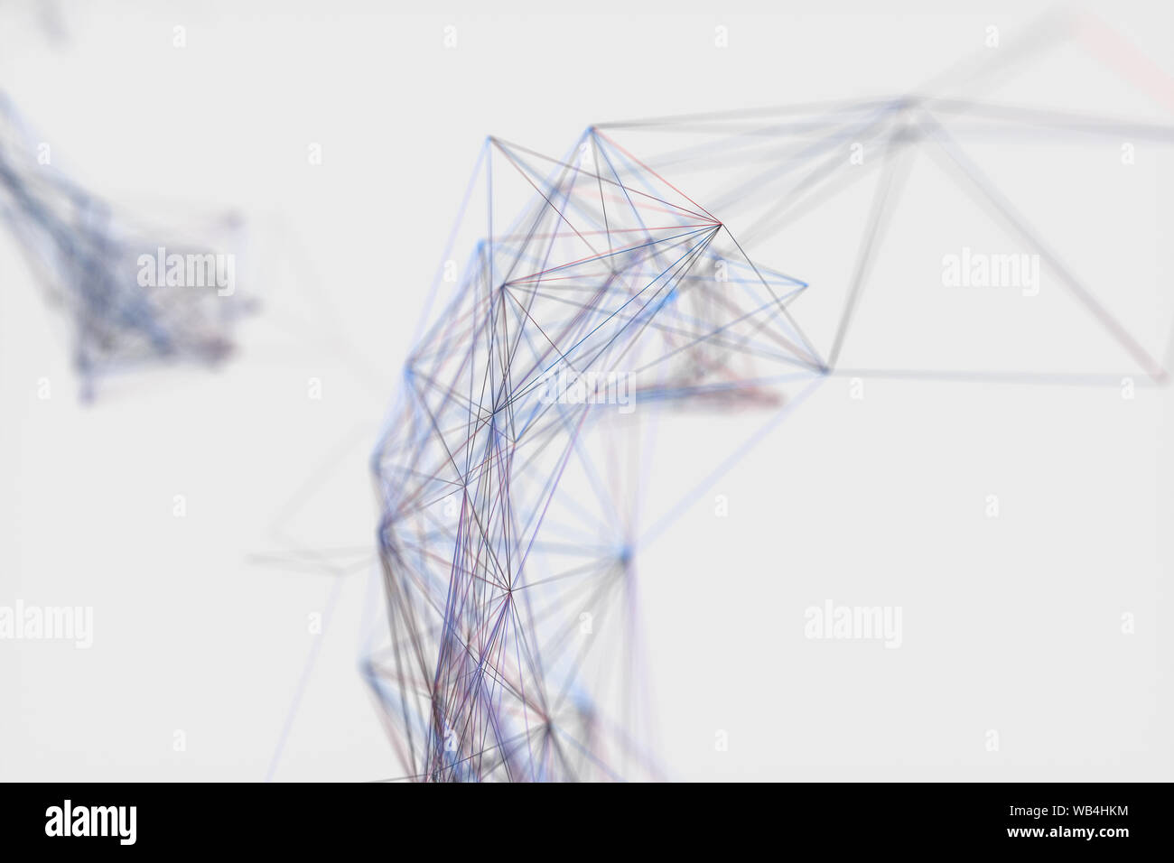 Technological structure lines with white background, 3d rendering ...