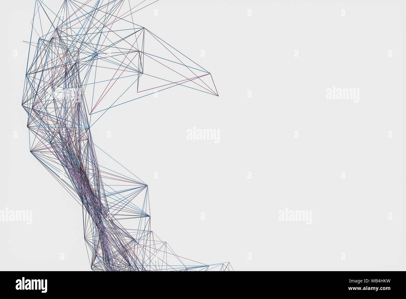 Technological structure lines with white background, 3d rendering ...