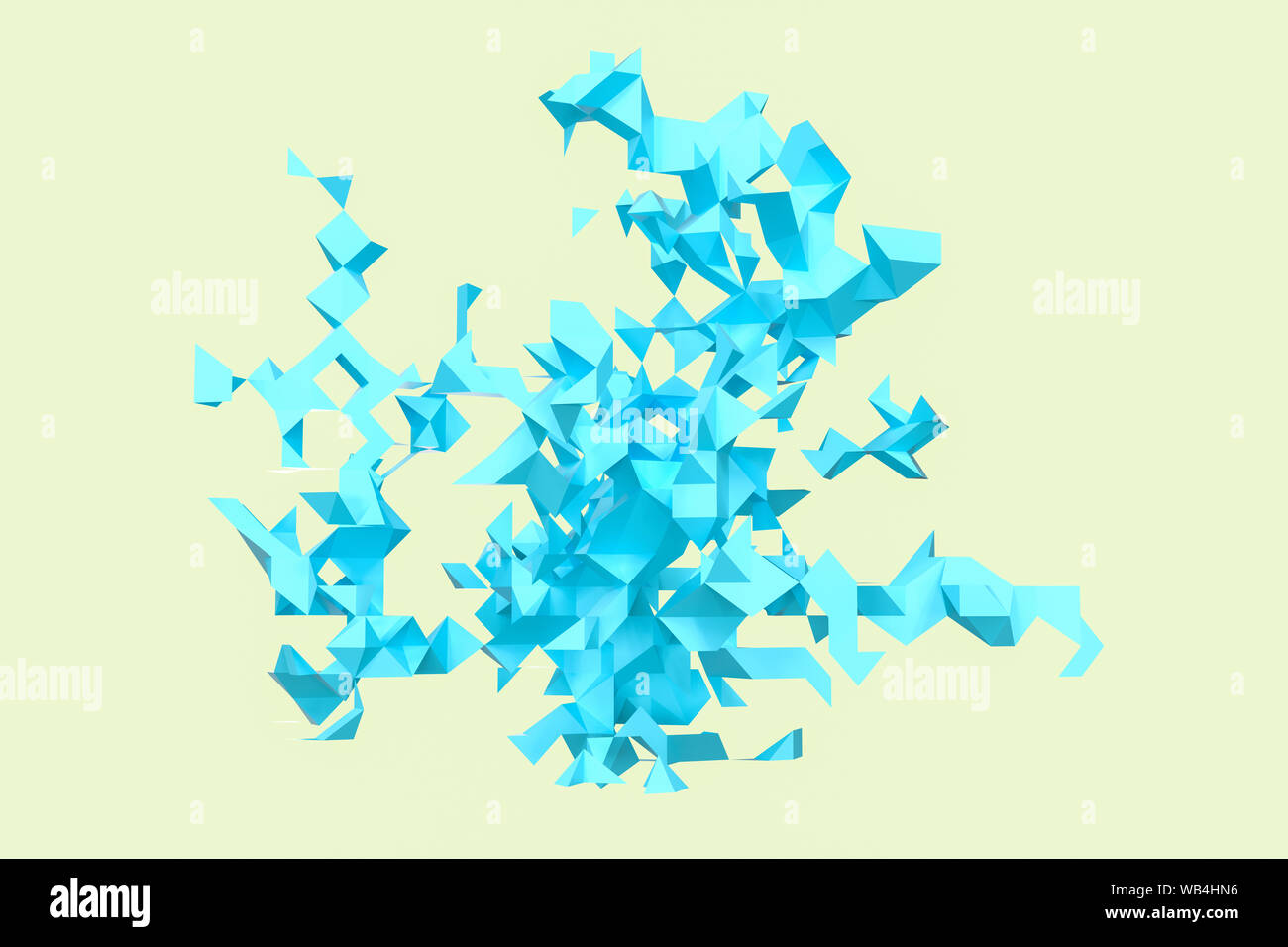 Triangular paper with creative shapes, 3d rendering. Computer digital ...