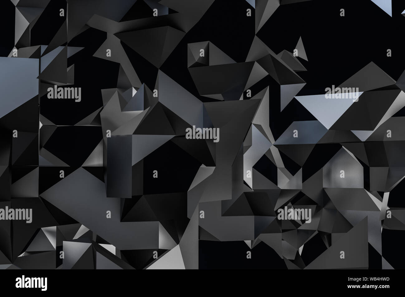 Triangular paper with creative shapes, 3d rendering. Computer digital ...