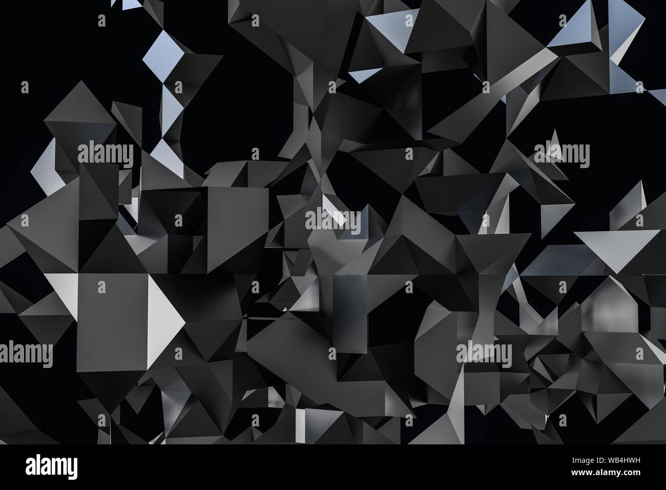 Triangular paper with creative shapes, 3d rendering. Computer digital ...