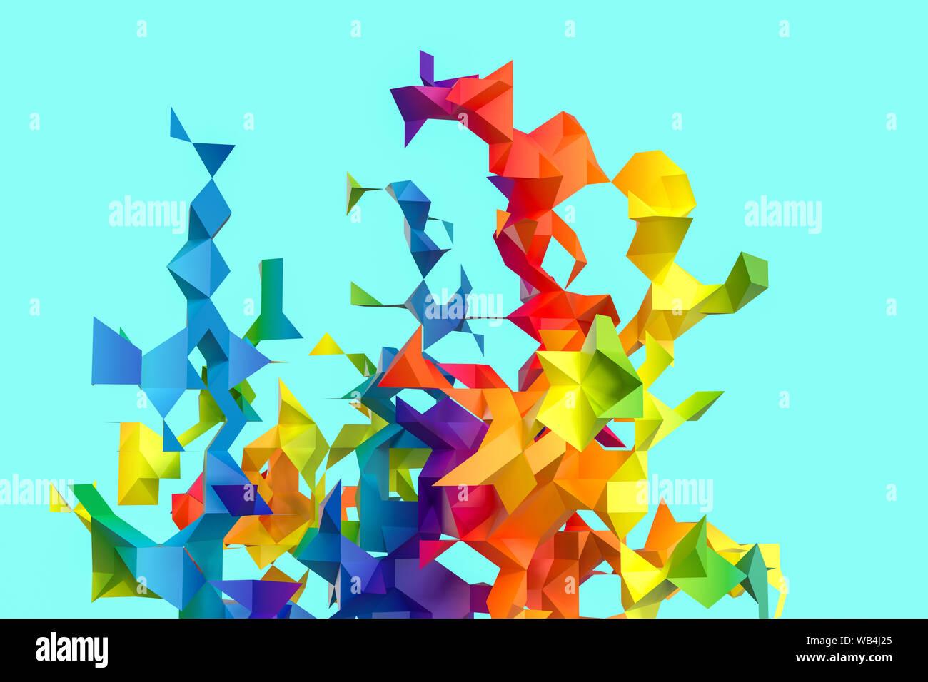 Triangular paper with creative shapes, 3d rendering. Computer digital ...