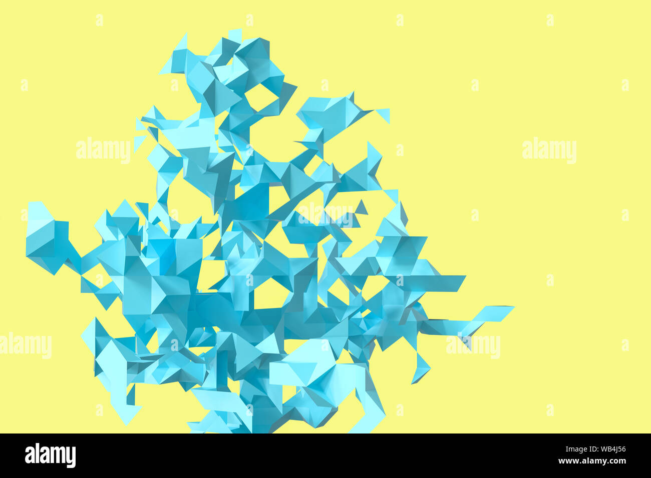 Triangular paper with creative shapes, 3d rendering. Computer digital ...