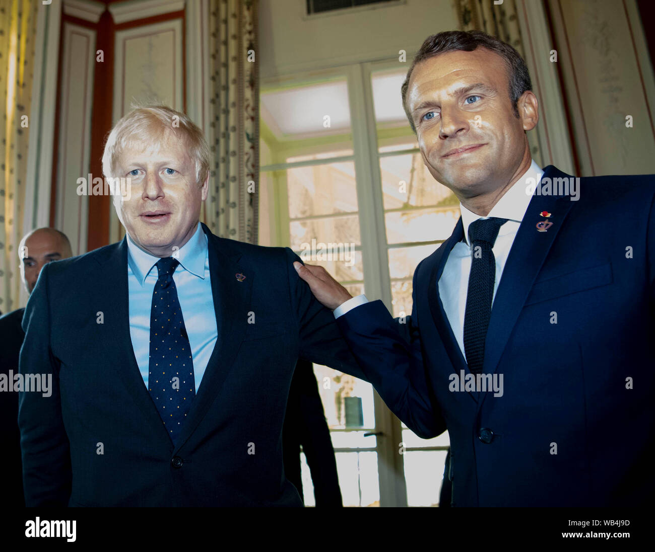 Prime Minister Boris Johnson with French President Emmanuel Macron at ...