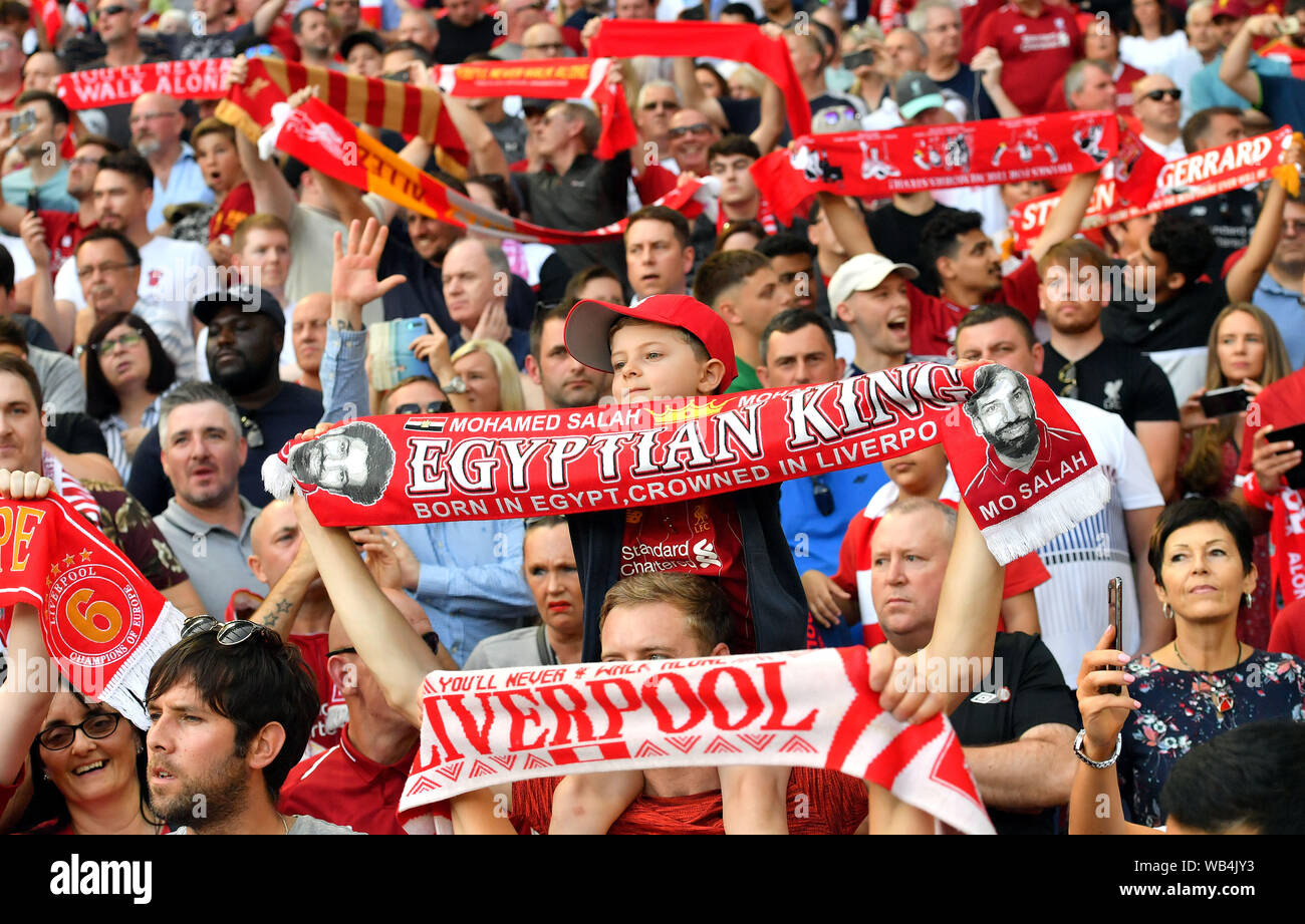 Liverpool fans prior to kick-off during the Premier League match at ...