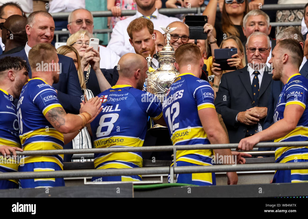 The Duke of Sussex presents the trophy after the Coral Challenge Cup ...