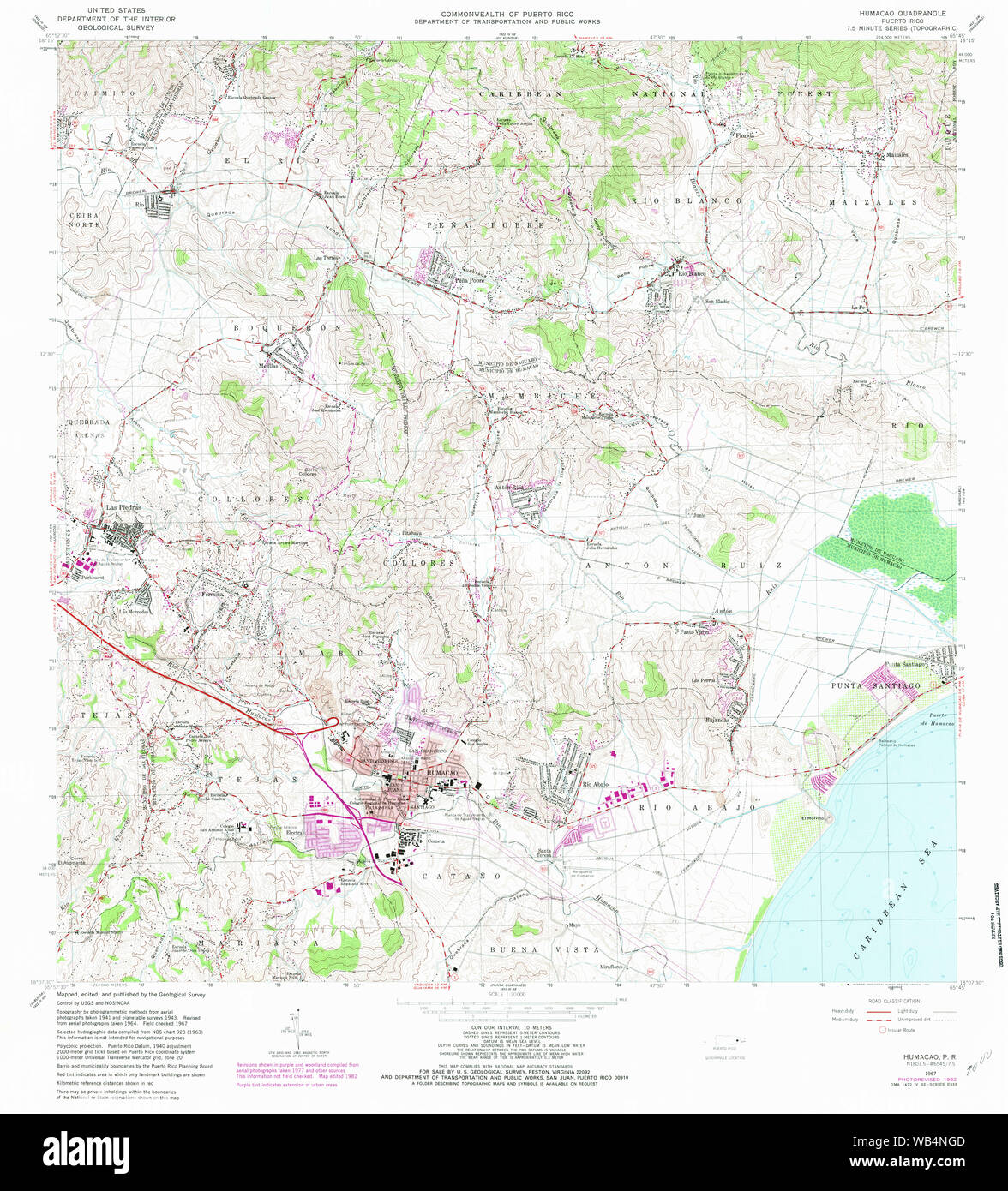 USGS TOPO Map Puerto Rico PR Humacao 362127 1967 20000 Restoration ...
