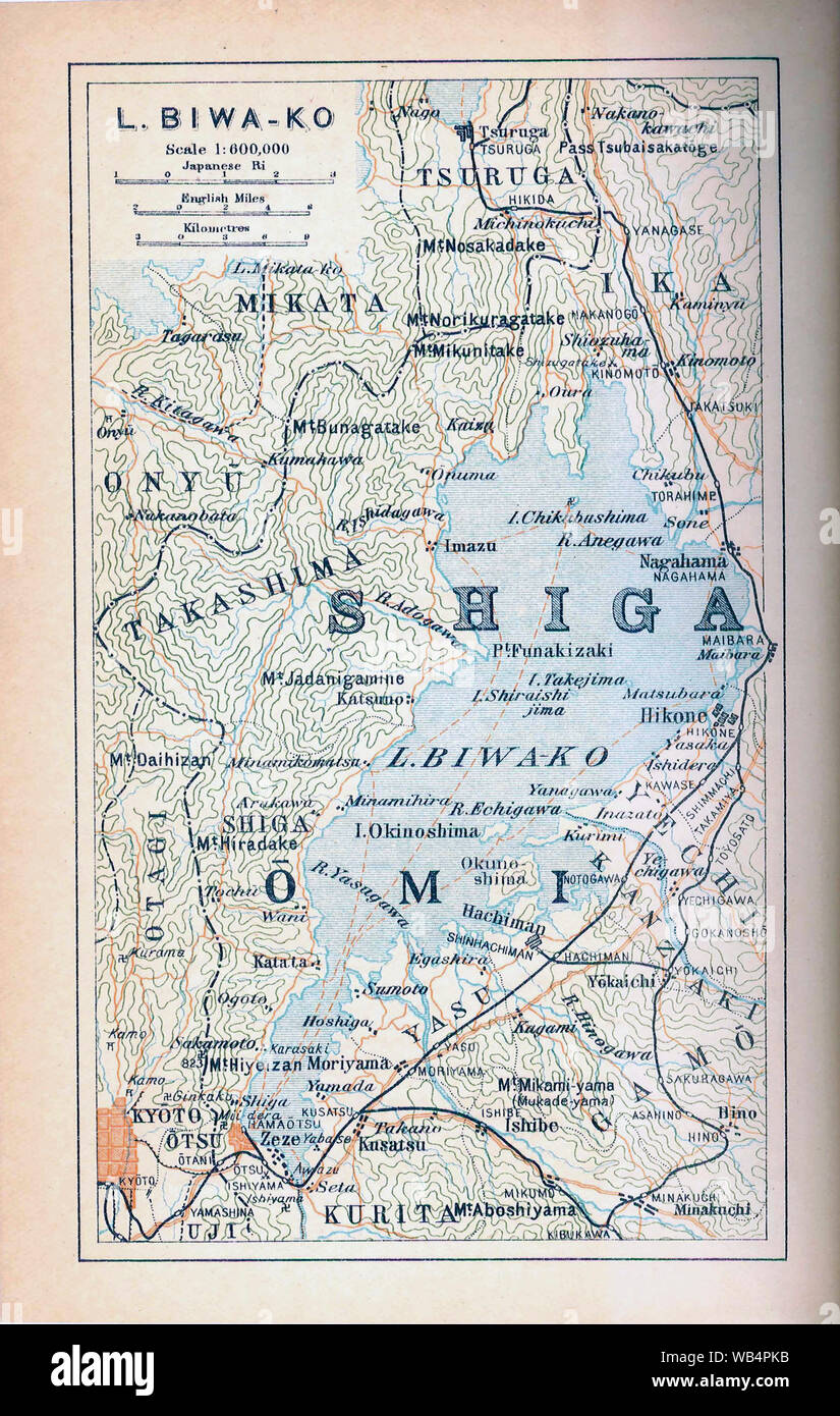 Biwa lake map hi-res stock photography and images - Alamy