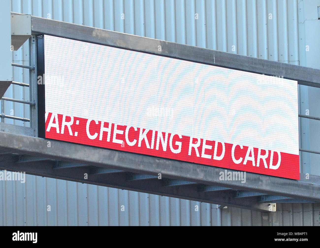 VAR check in progress during the Premier League match at Anfield ...