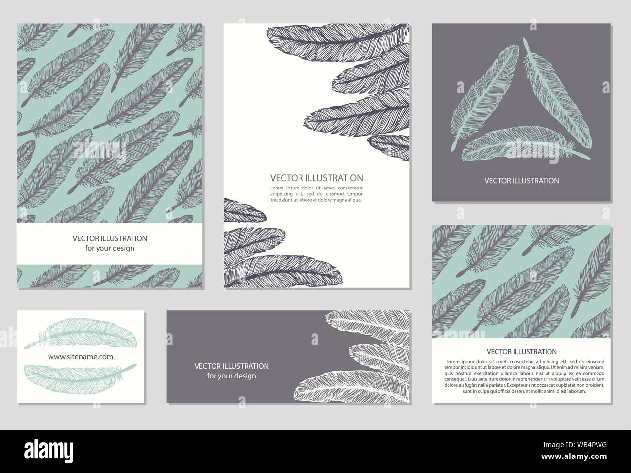 Collection with hand drawn card templates. Artistically hand drawn ...