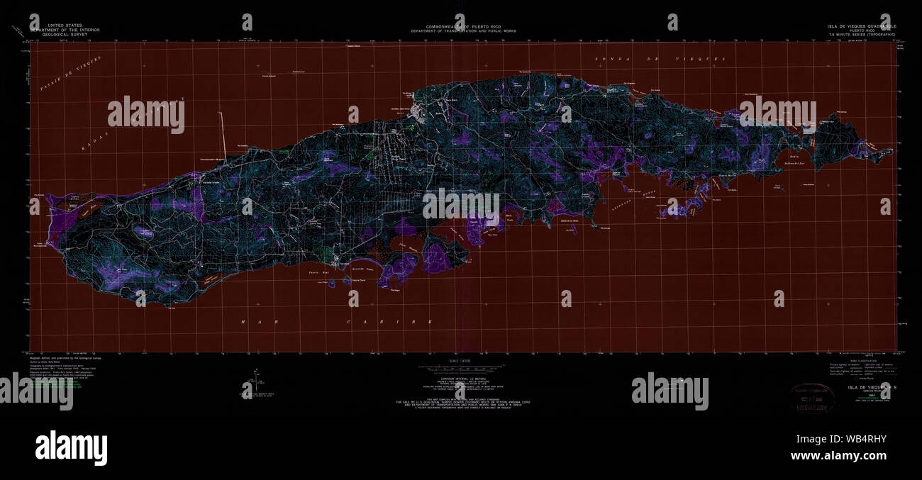 Vieques map hi-res stock photography and images - Alamy