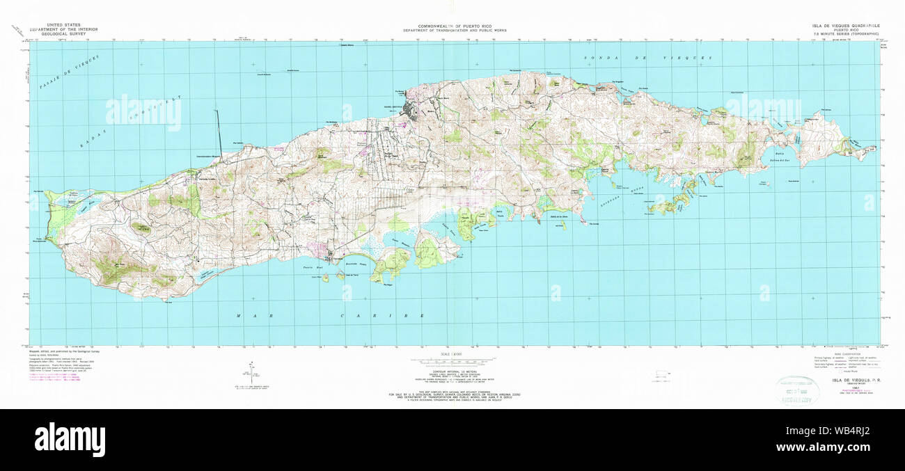 Vieques map hi-res stock photography and images - Alamy