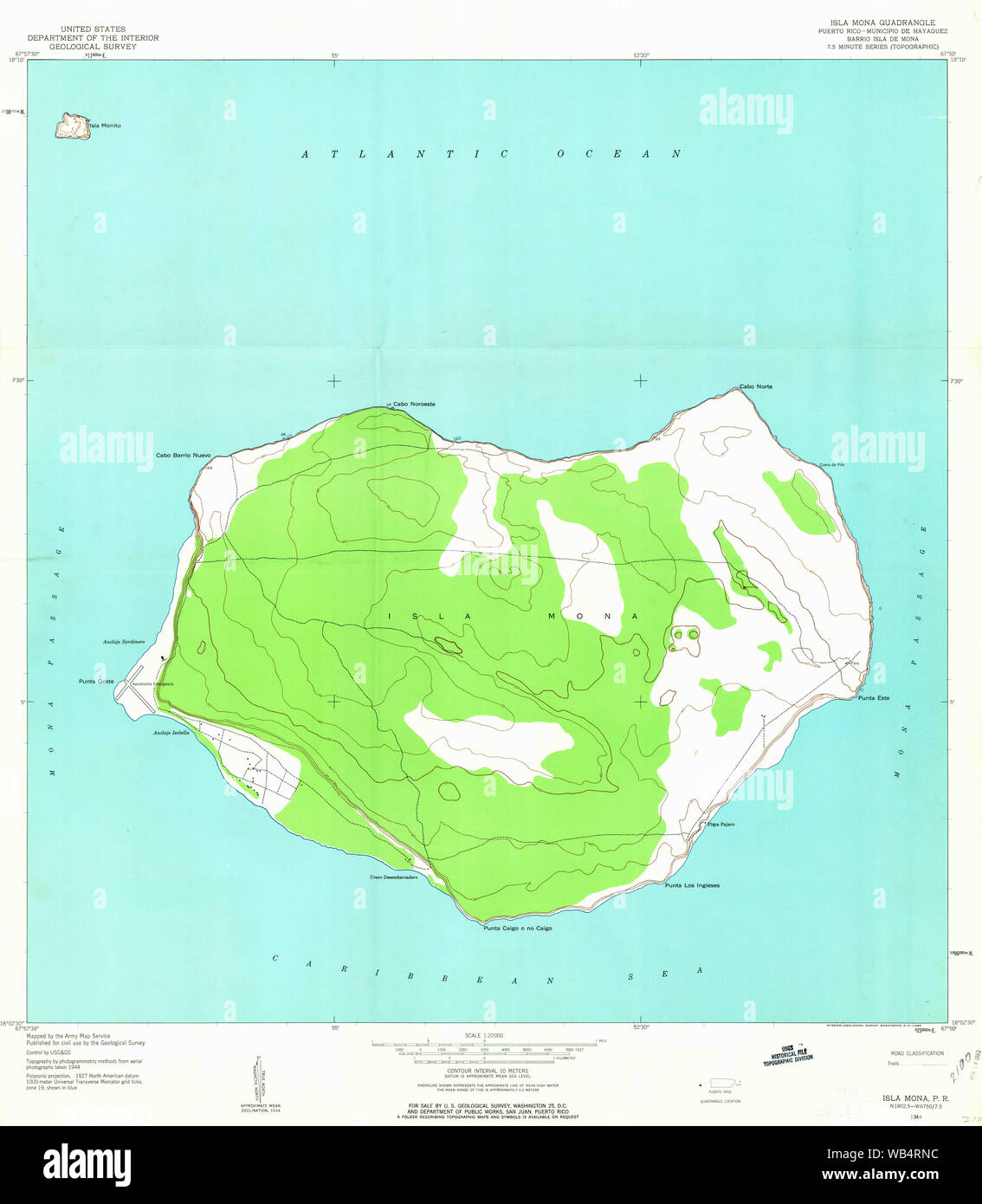 Isla mona map hi-res stock photography and images - Alamy