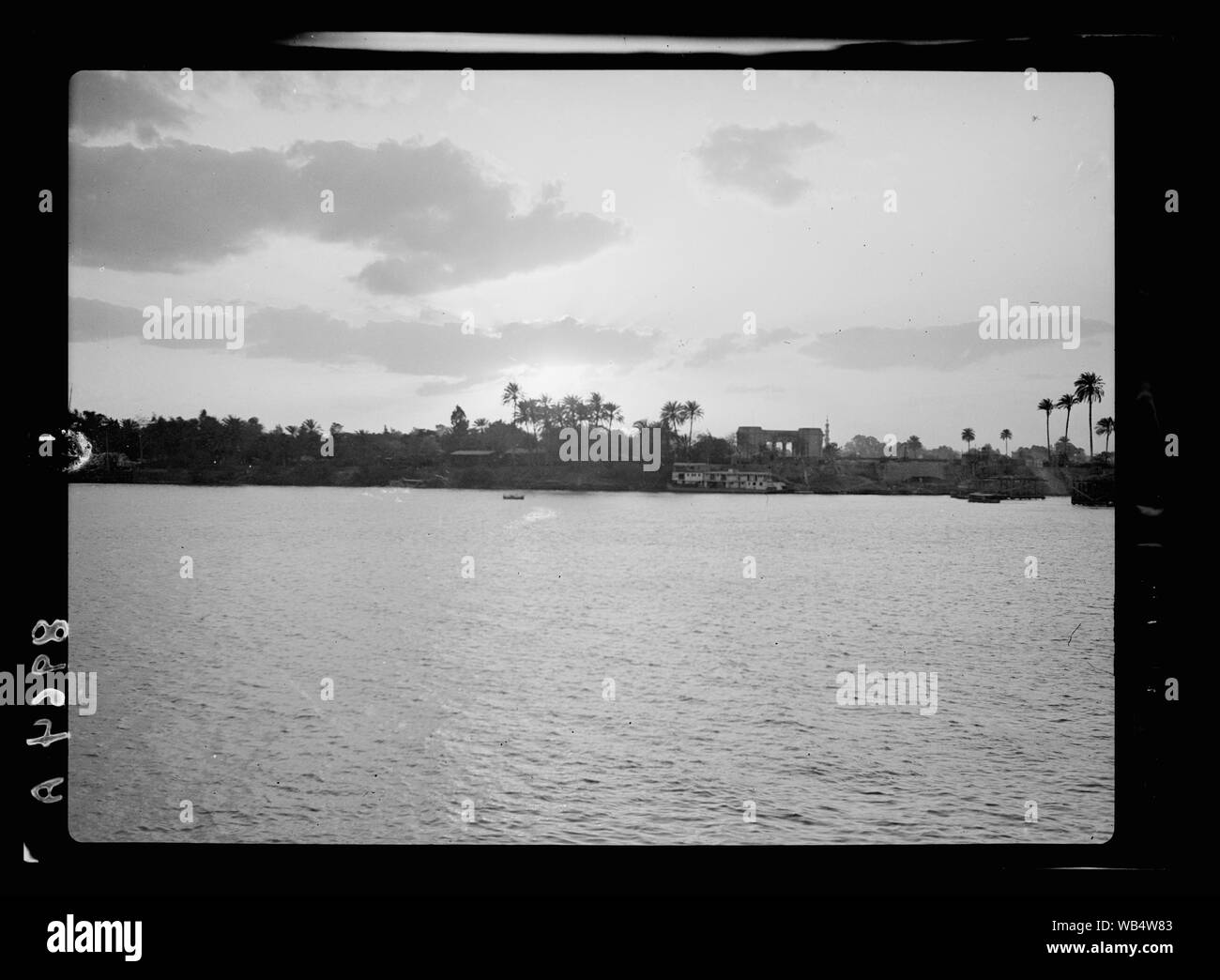 Egypt. River scenes. The Nile. Sunset scenes across the Nile Abstract ...
