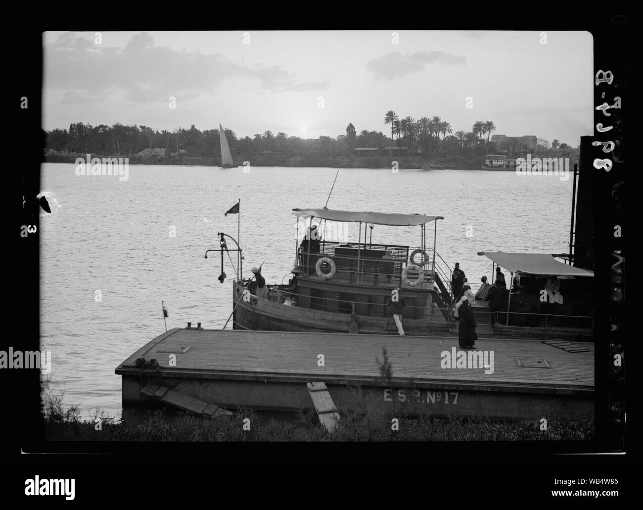 Egypt. River scenes. The Nile. Sunset scenes across the Nile Abstract ...