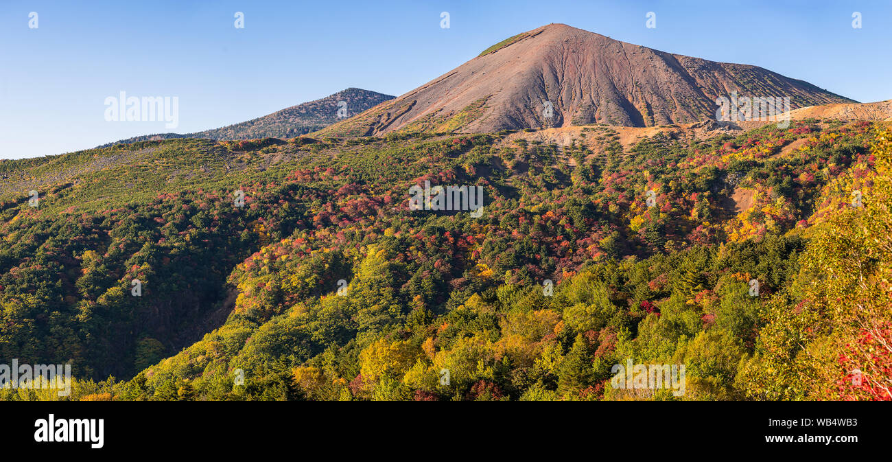 Panorama Autumn fall foliage Mountain at Bandai Azuma Skyline at Mt ...