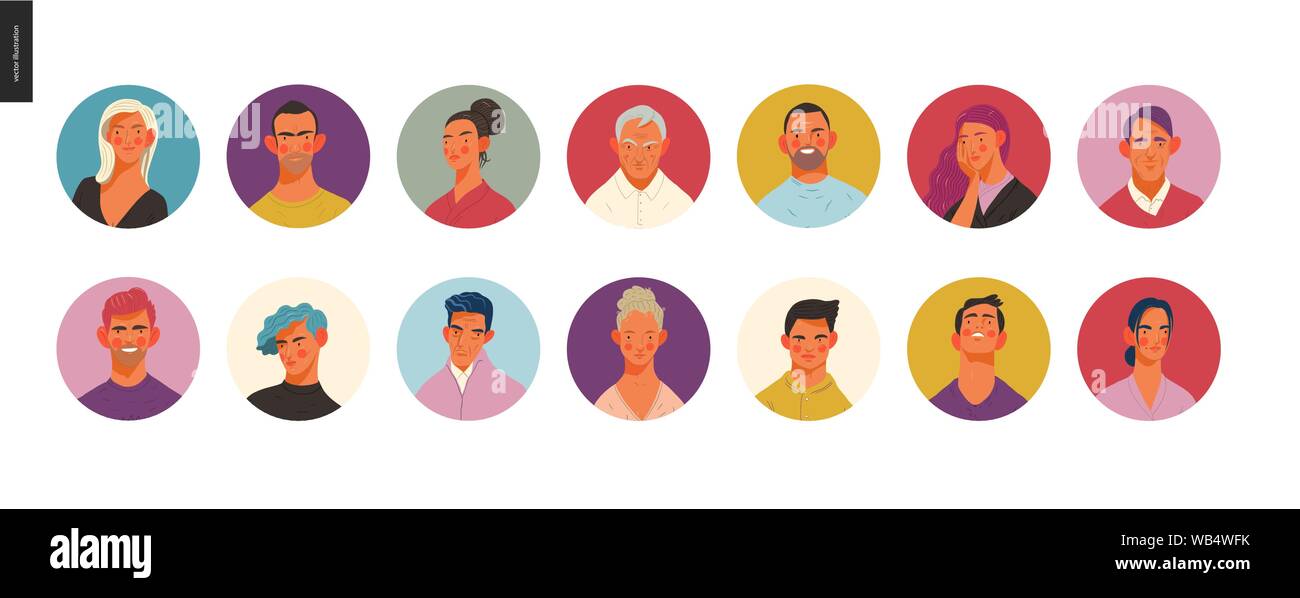 Real portraits Stock Vector Images - Alamy