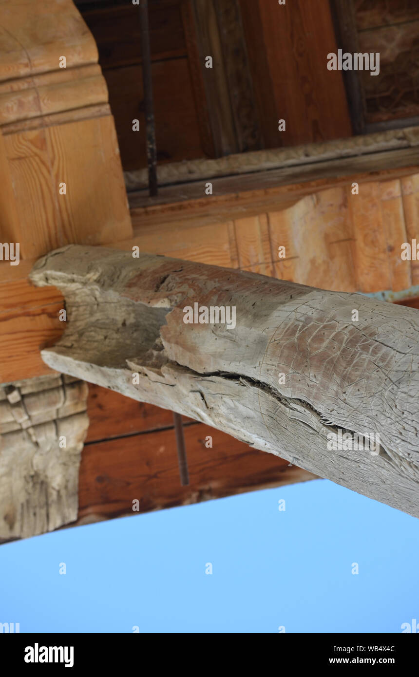 Details of exterior wood ceilings of Baland Mosque in Bukhara ...