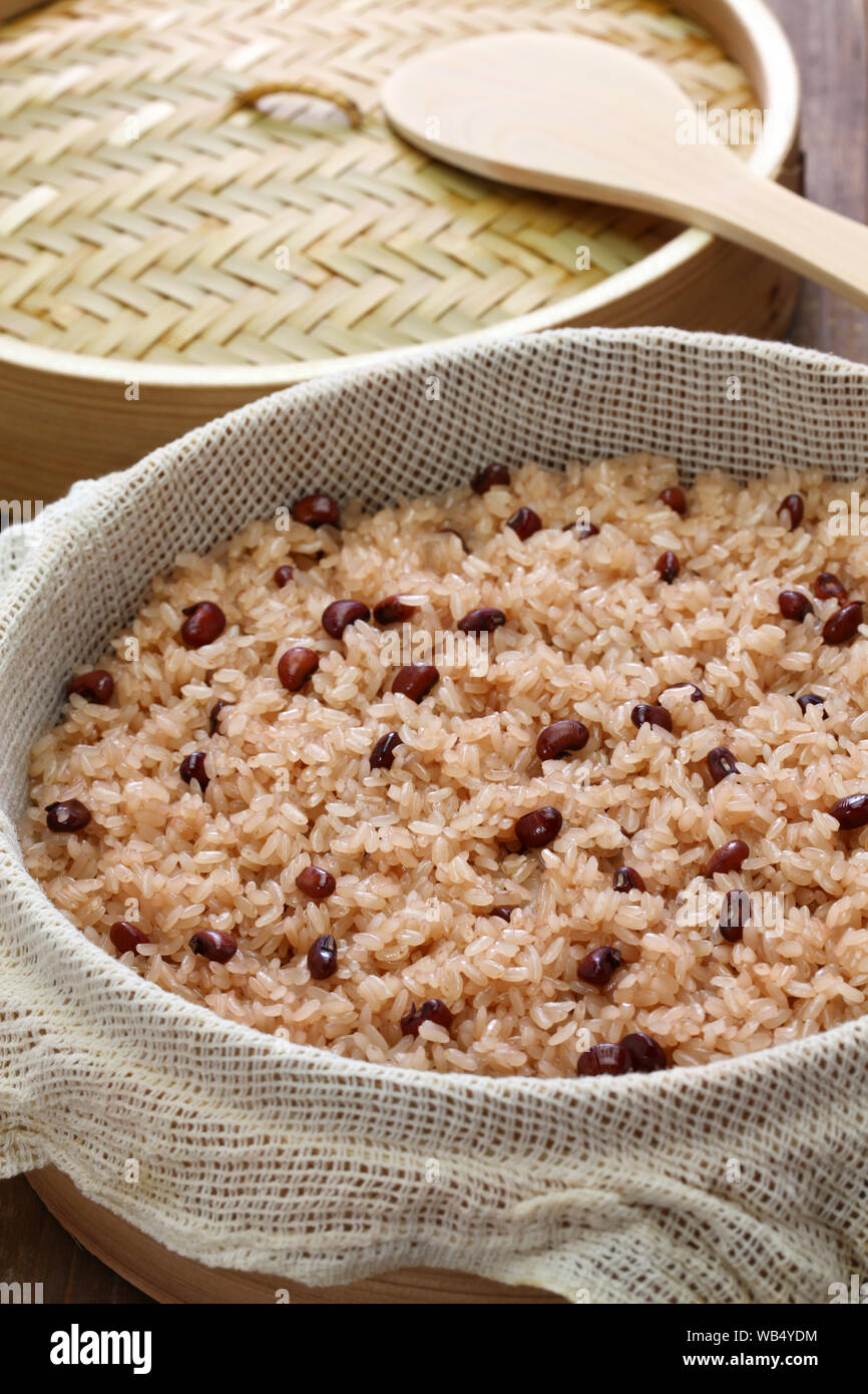 Sekihan, steamed sticky rice with red beans, Japanese food Stock Photo ...