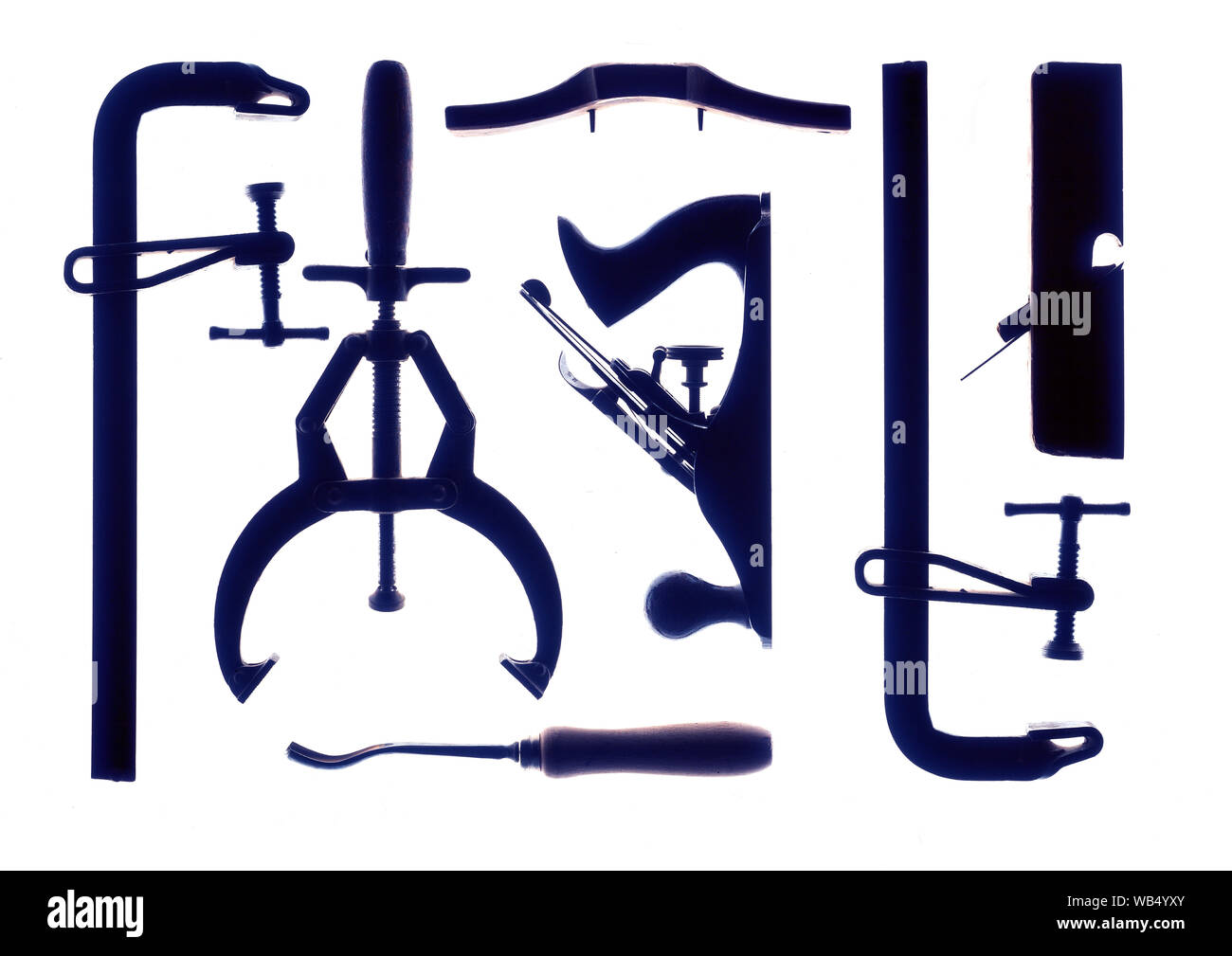 Still-life, carpenter tools on white background Stock Photo - Alamy