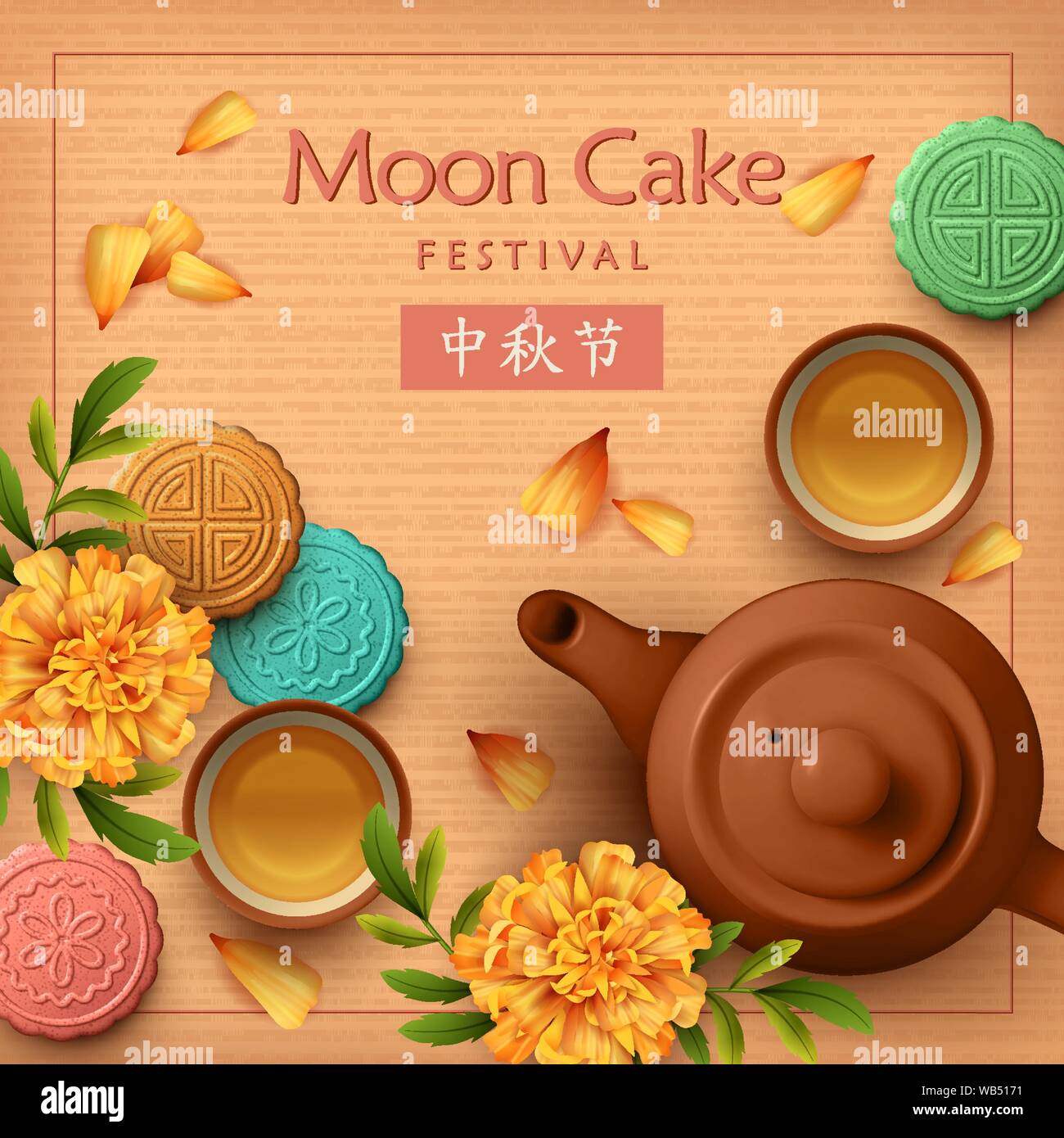 Mid autumn festival festival moon cakes Stock Vector Images - Alamy