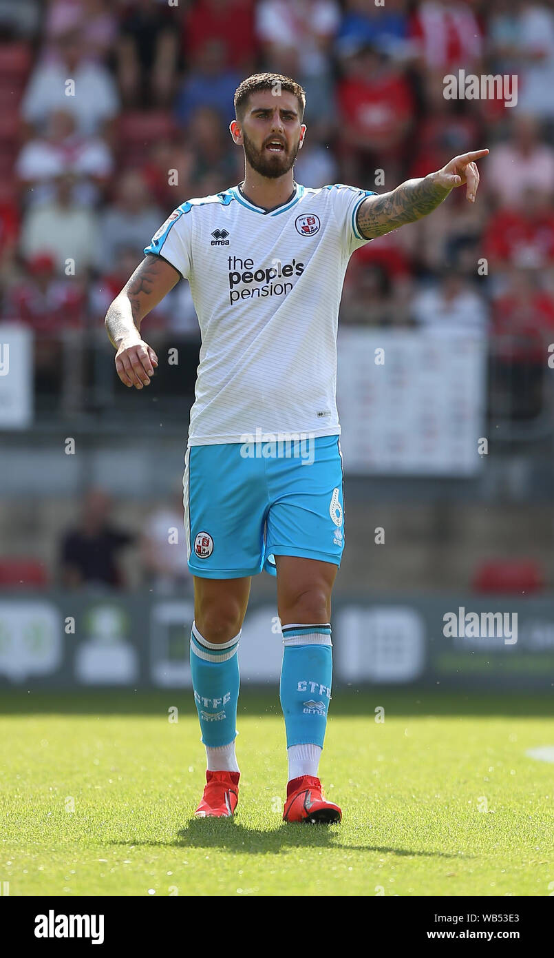 London, UK. 24th Aug, 2019. Crawley Town's Tom Dallison during the Sky ...