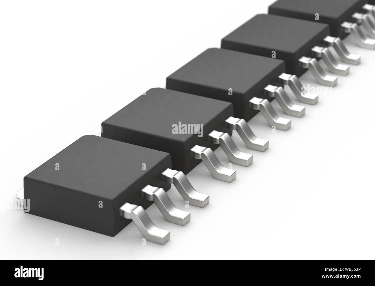 SMD SOT-23 electronic transistor isolated on white 3d render Stock ...