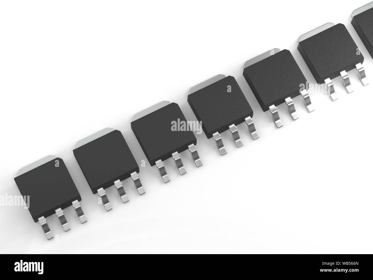 SMD SOT-23 electronic transistor isolated on white 3d render Stock ...