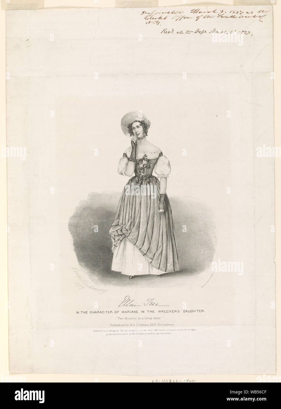 Ellen Tree: In the character of Mariane in the Wreckers Daughter Stock ...