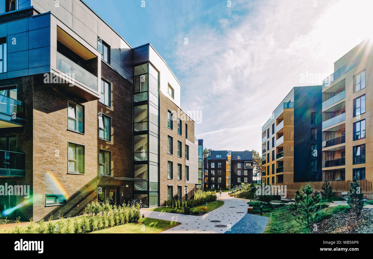 Europe Modern european complex of residential apartment buildings. And ...