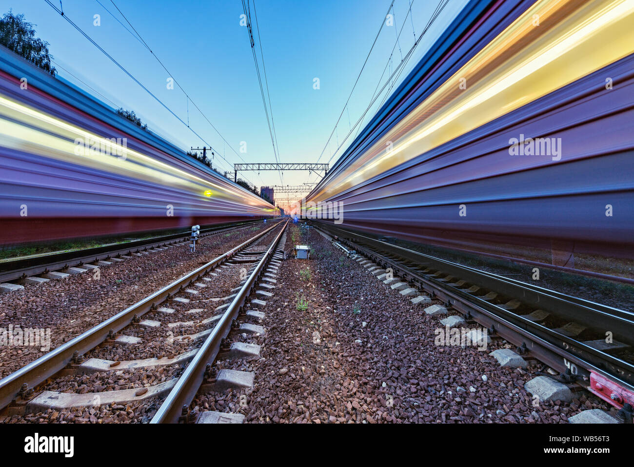 Two trains directions hi-res stock photography and images - Alamy