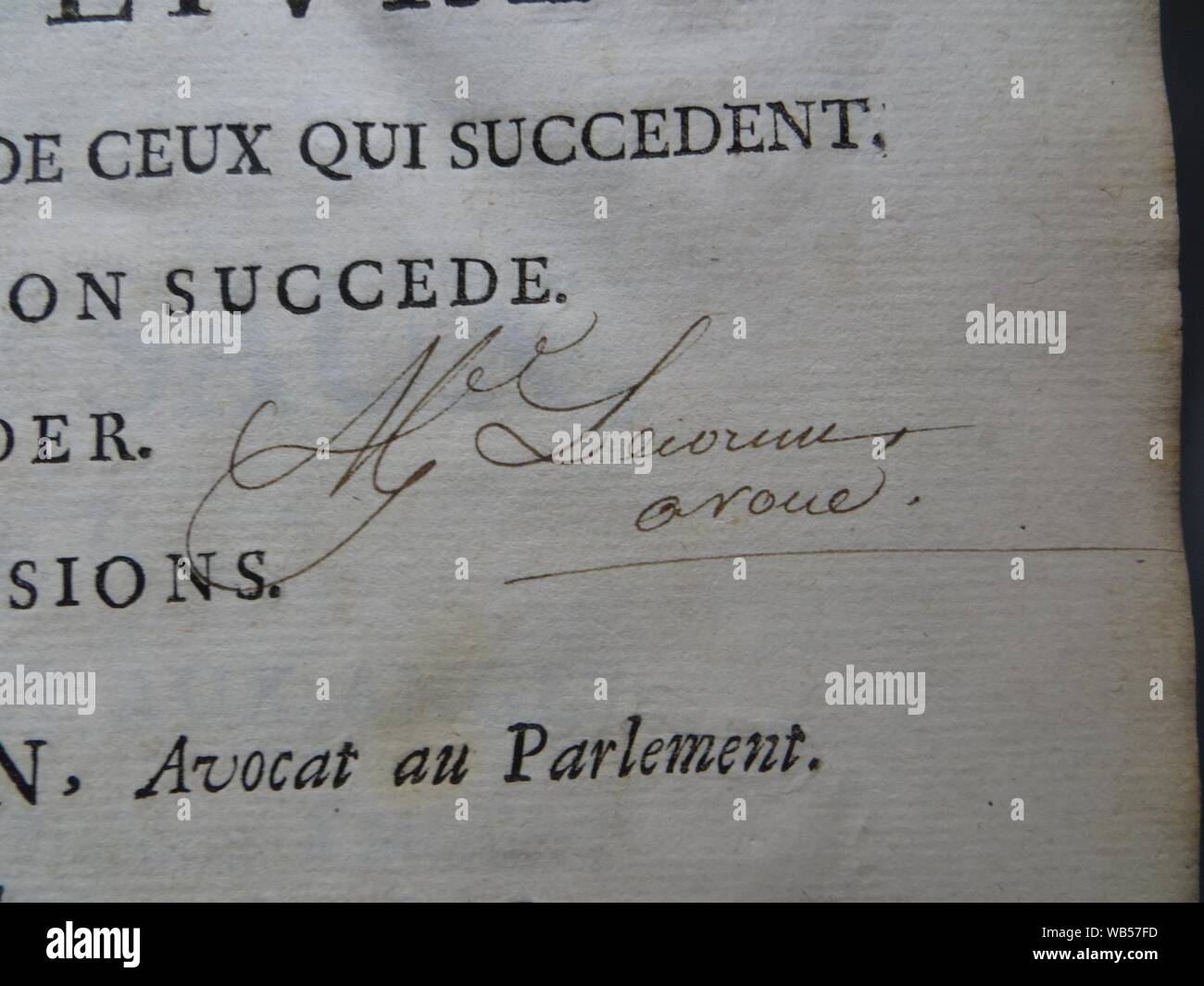 Duranton exlibris manuscrit 225 tome1 02 Stock Photo - Alamy