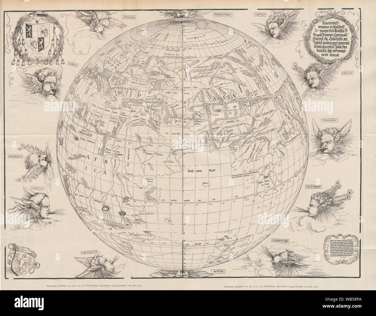 Durer Stabiussche Weltkarte World Map 1515 Stock Photo - Alamy