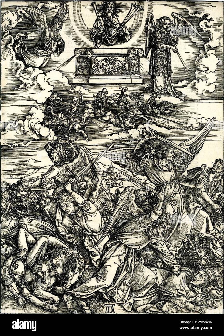 Dürer woodcut series - Apocalypse 9 Stock Photo - Alamy