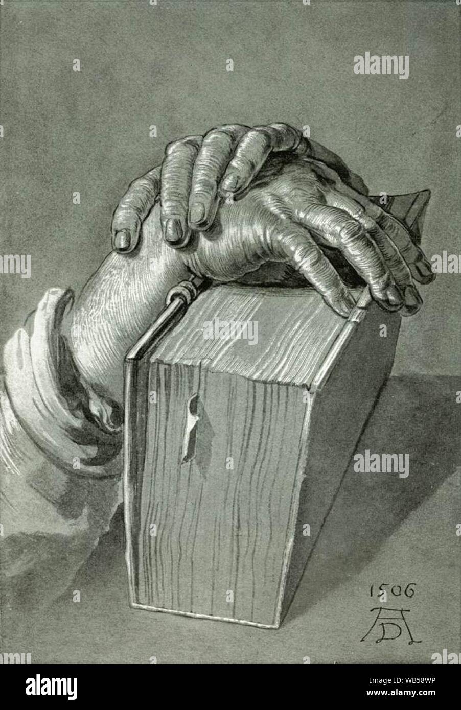 Dürer, Albrecht - Hand Study with Bible - 1506 Stock Photo - Alamy