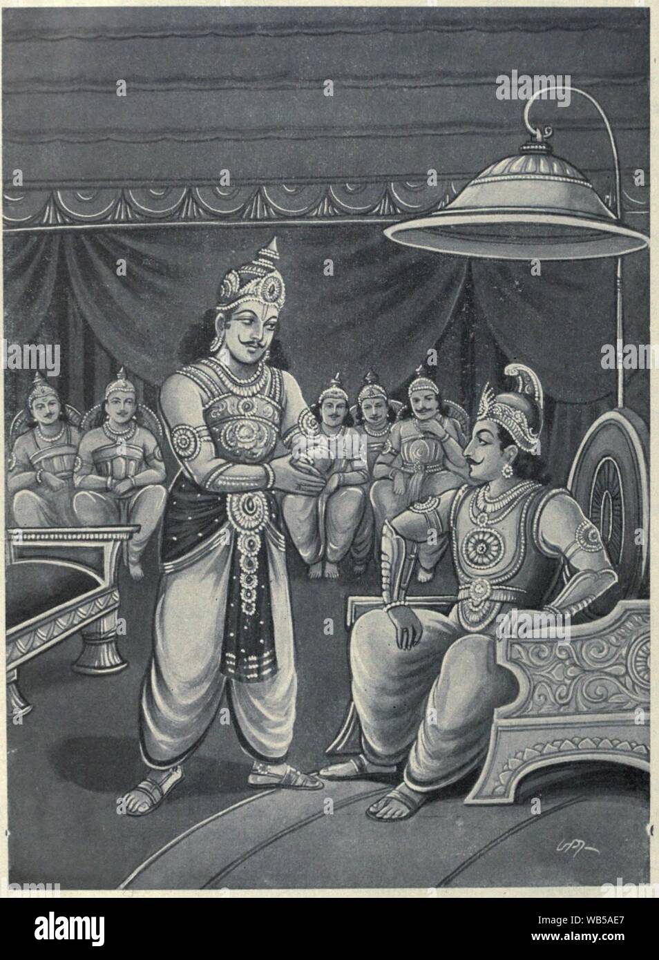 Duryodhana pleads with Shalya to become Karna's charioteer Stock Photo ...