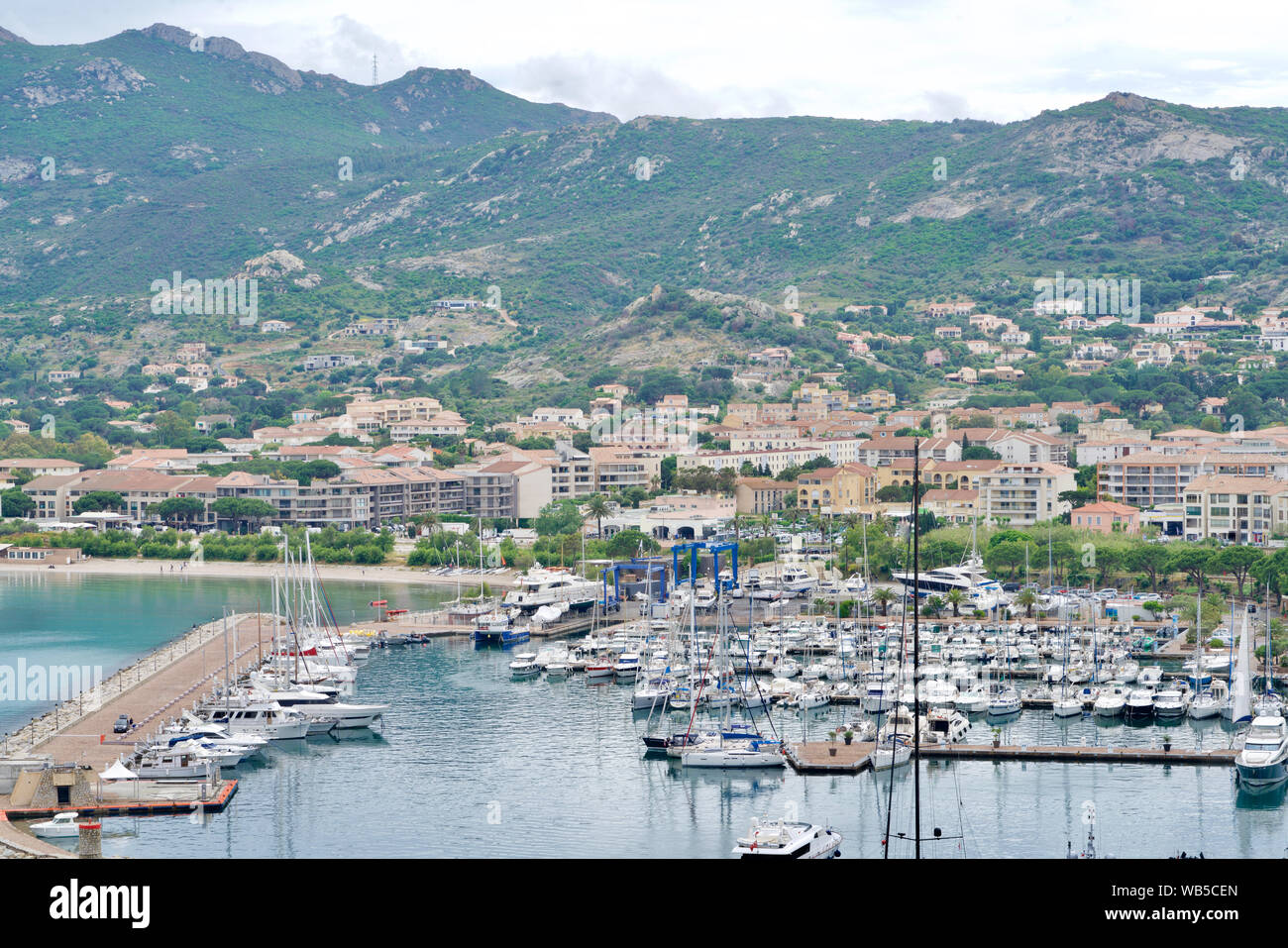 Boats in the marina of Calvi Stock Photo - Alamy