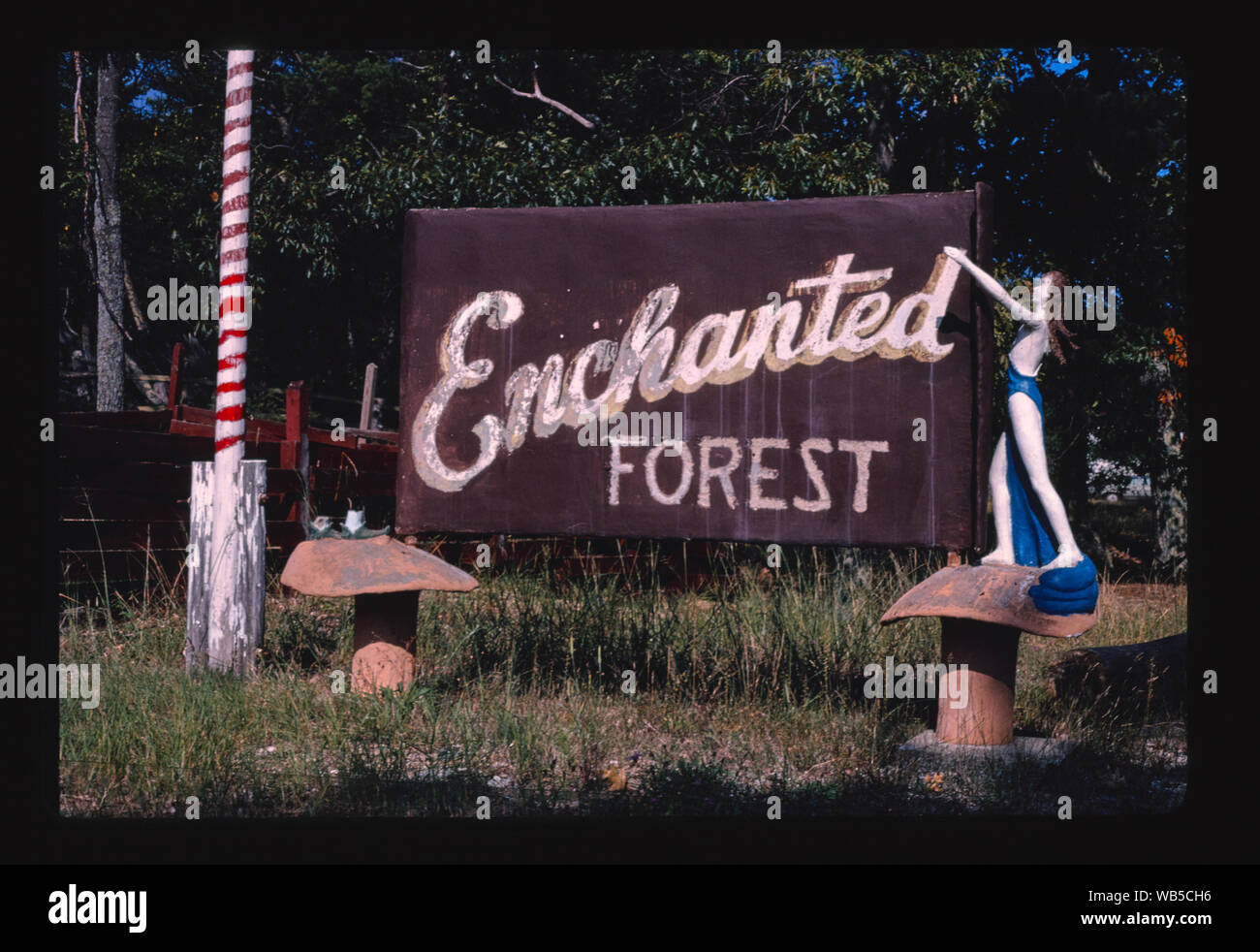 Enchanted Forest sign, Au Sable, Michigan Stock Photo - Alamy