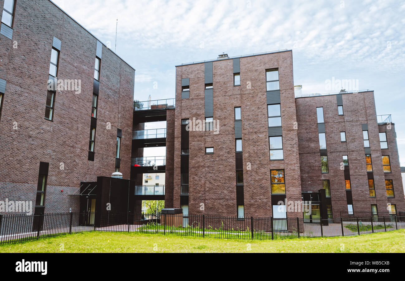 EU Modern architecture of residential building. And outdoor facilities ...