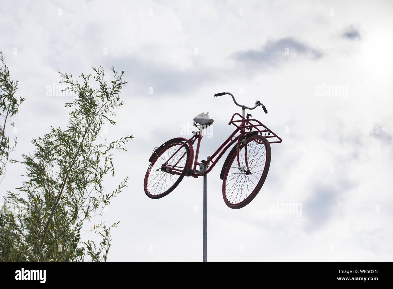 Vintage bicycle set as an art object outdoors, retro concept Stock ...