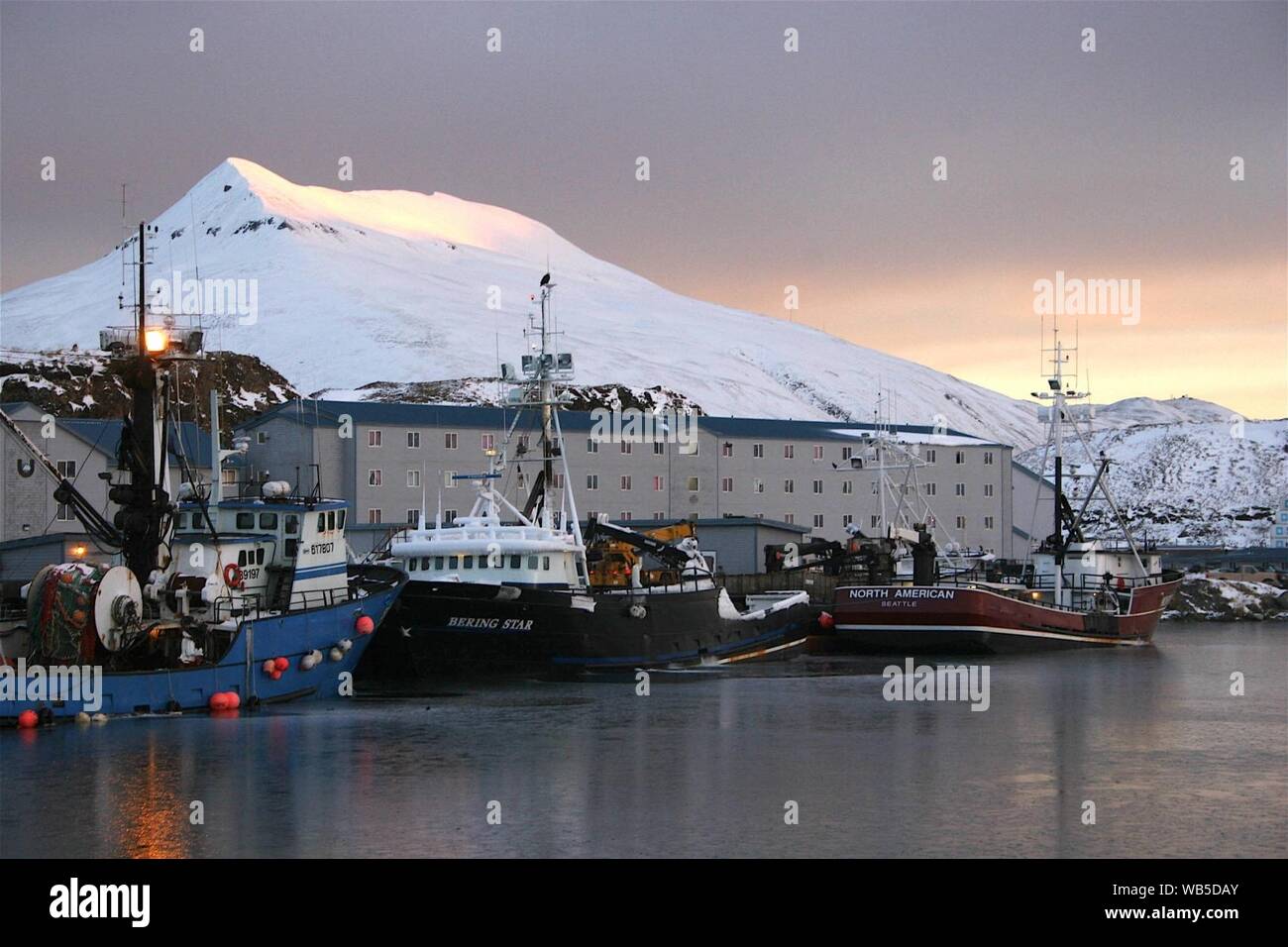 Dutch harbor crab boats Stock Photo - Alamy