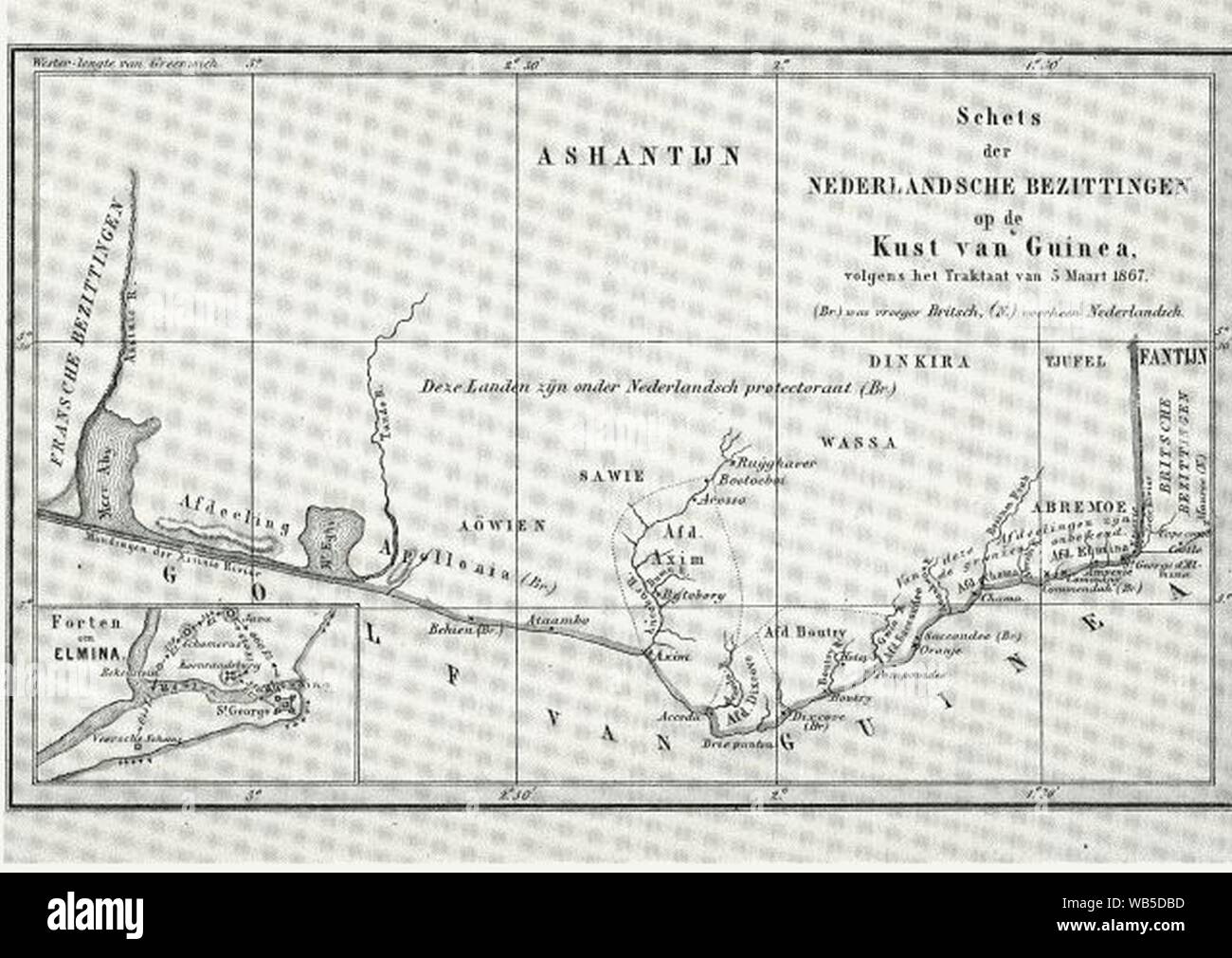 Dutch Gold Coast after the Anglo-Dutch forts trade (1867 Stock Photo ...