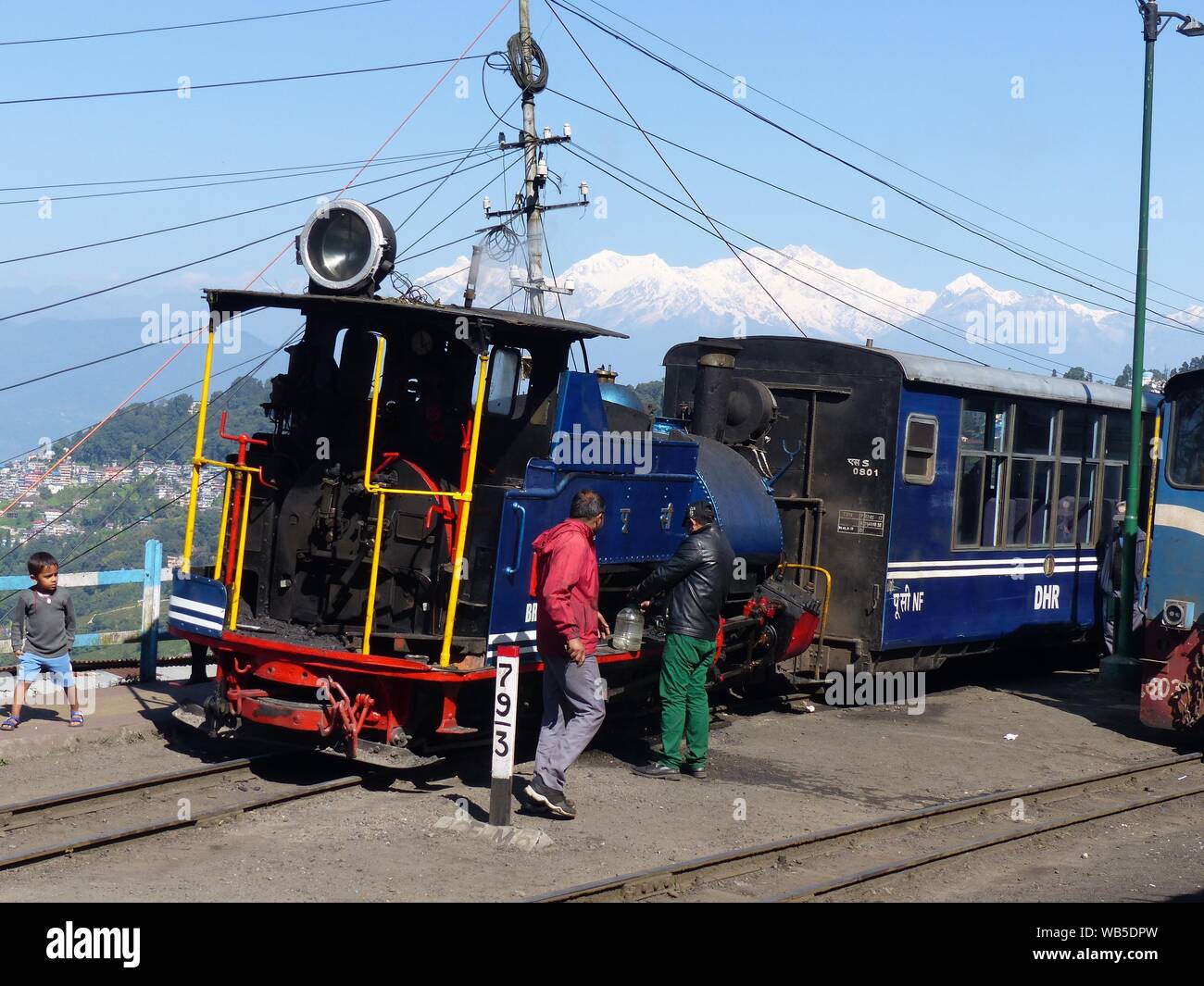 Darjeeling steam train with himalayas in background hi-res stock ...