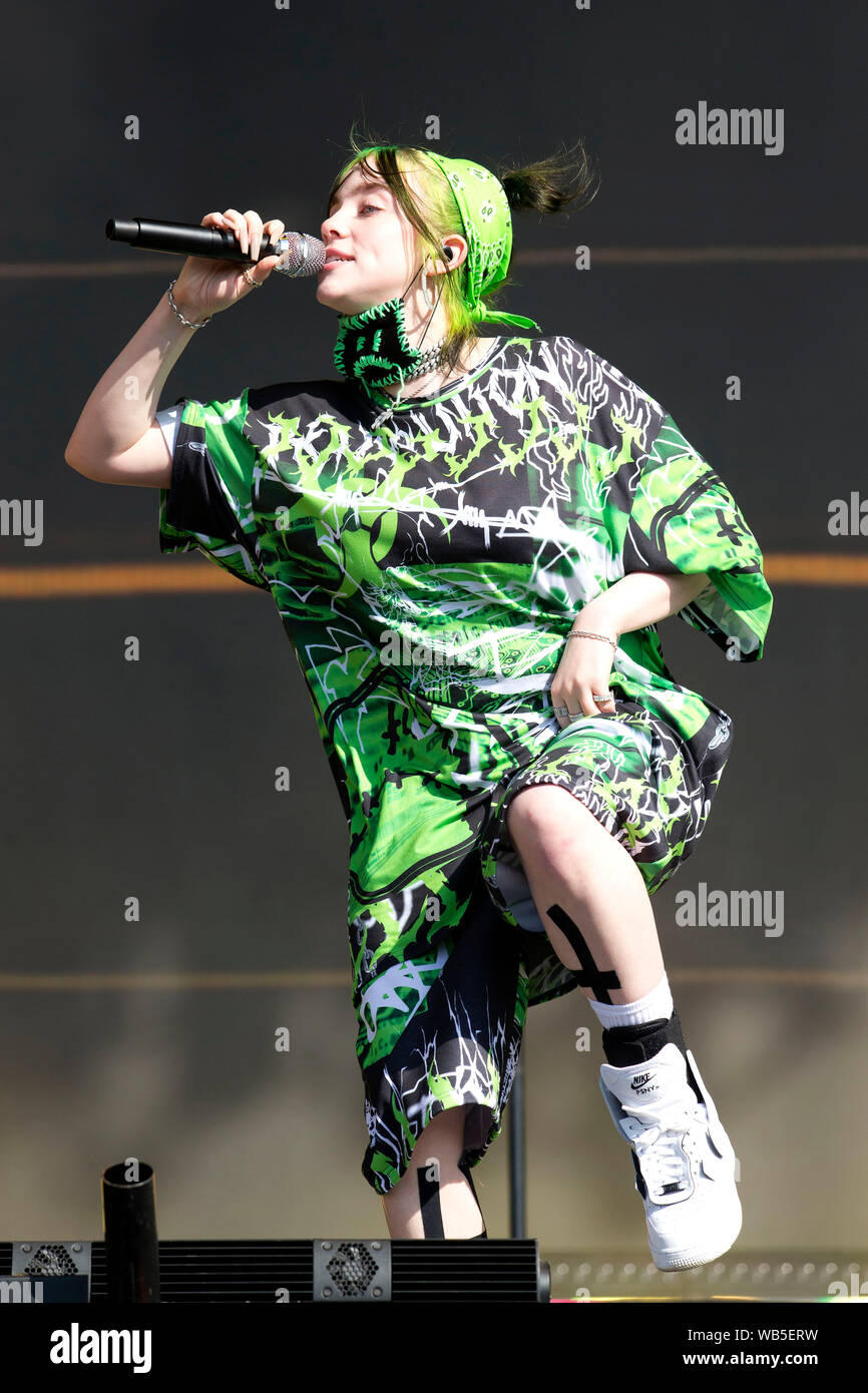 American singer Billie Eilish performs on the Main Stage during day two ...