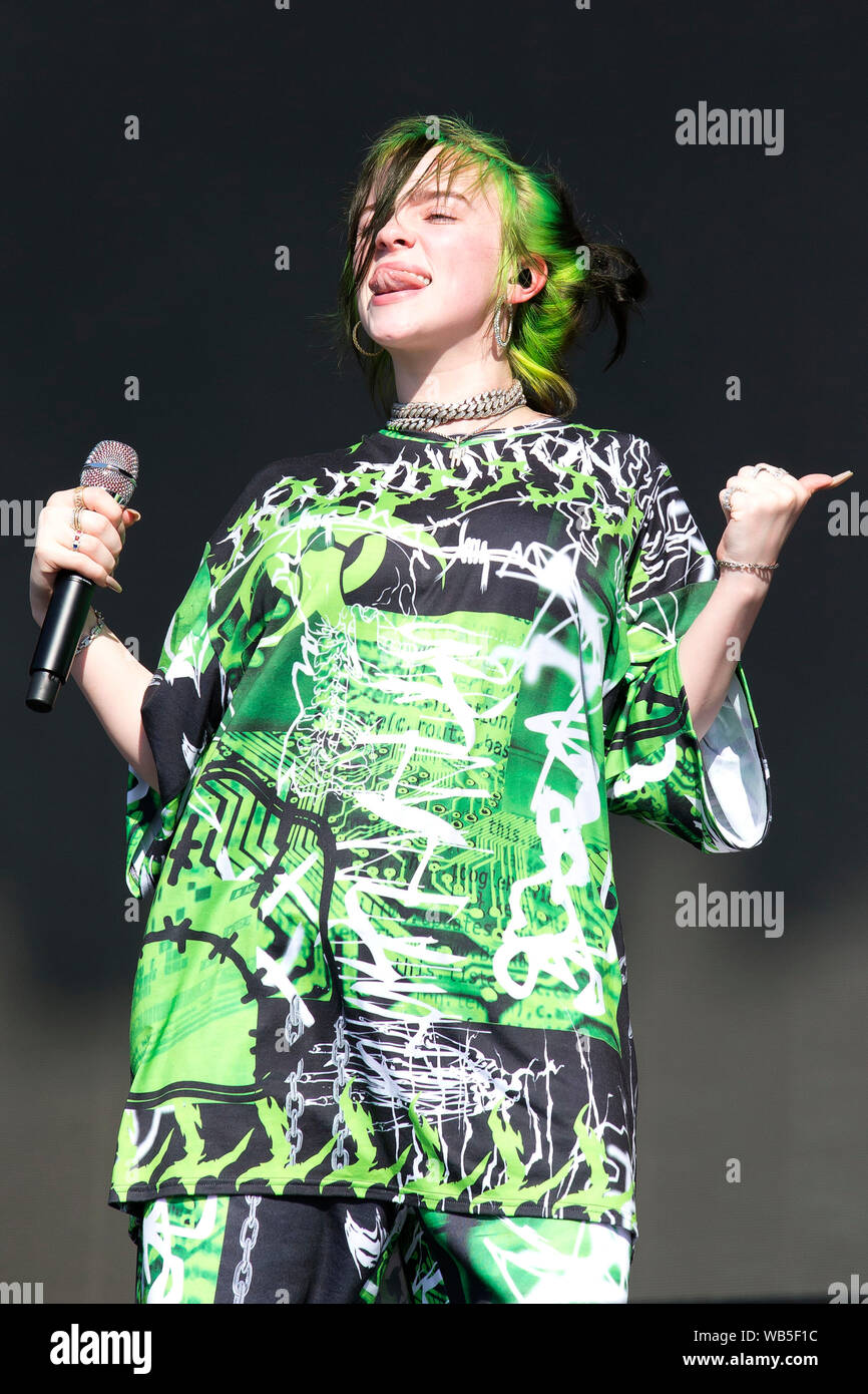 American singer Billie Eilish performs on the Main Stage during day two ...