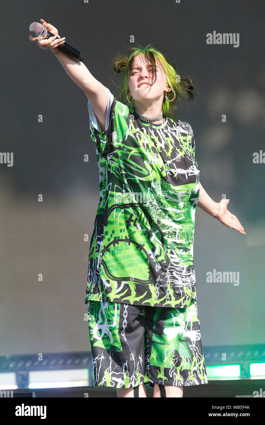 American singer Billie Eilish performs on the Main Stage during day two ...