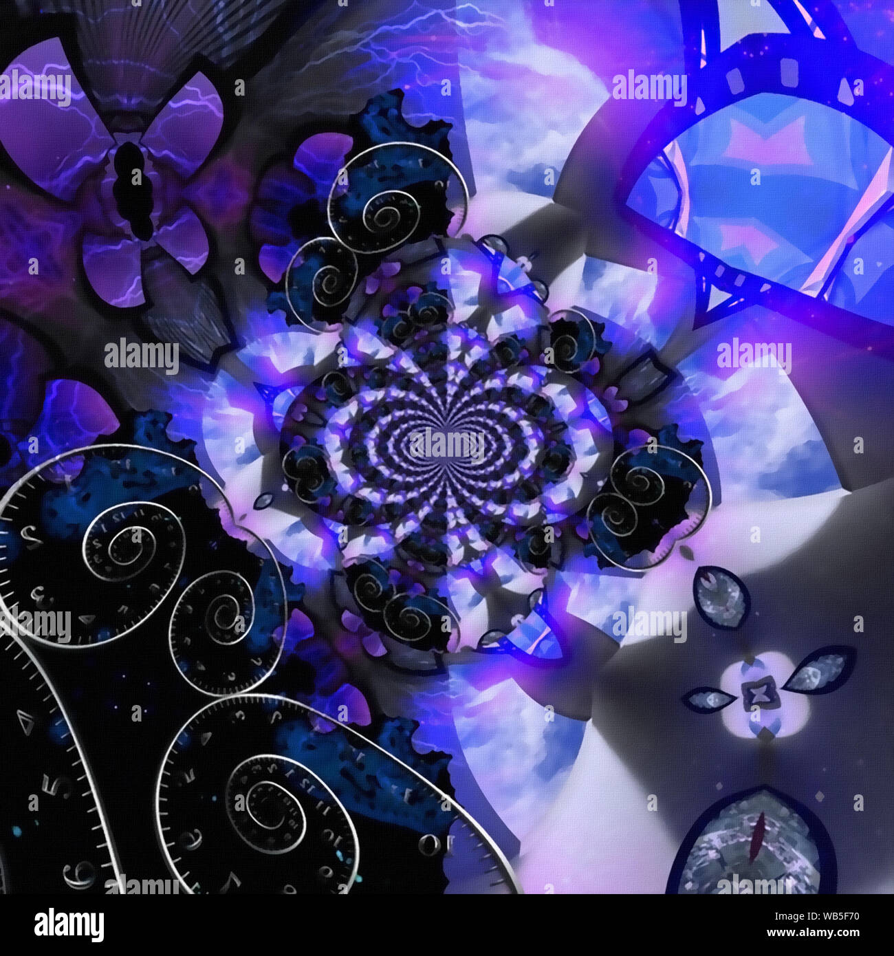 Surreal painting in purple colors. Eternity Stock Photo - Alamy